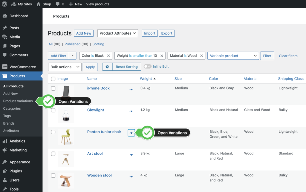 How to Bulk Edit Product Variations in WooCommerce: Our Tips for Success - Blog - Admin Columns