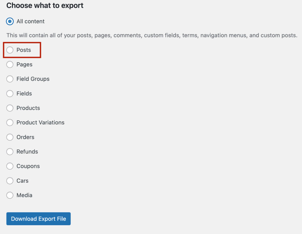 Exporting WordPress Posts: A Step-by-Step Guide - Blog - Admin Columns